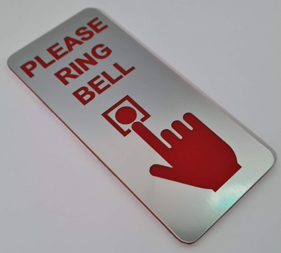 Please Ring Bell Sign Plaque Door Doorbell Buzzer Push Button Intercom ...