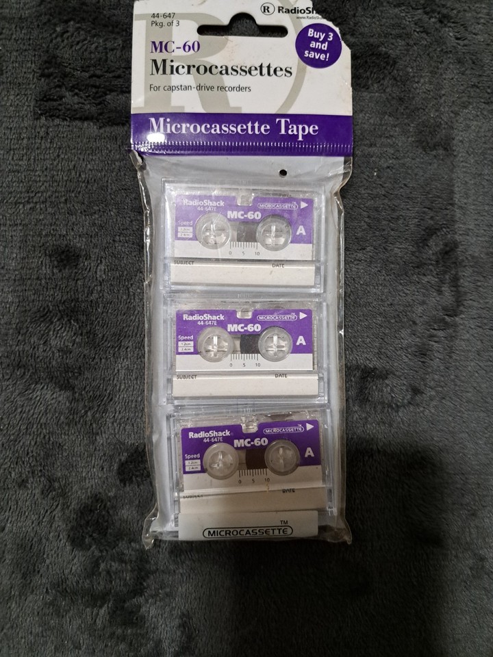 3- Pack Radio Shack MC-60 Microcassette Tapes - NEW sealed | eBay
