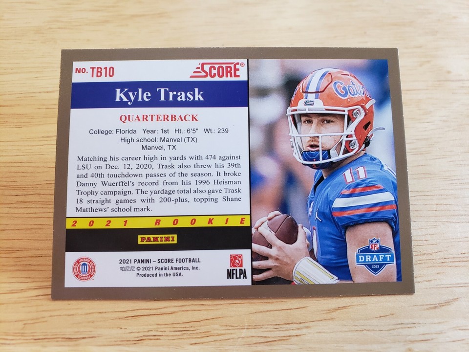 Kyle Trask - (Rookie) 2021 Panini Score - Throwback QB NFL Football RC ...