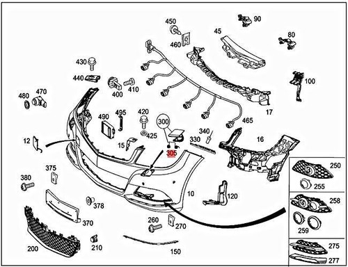 Genuine MERCEDES C204 S204 W204 Front spring right Bumper front ...