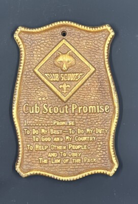 Vintage Cub Scout Promise Plaque Simulated Wood Multi Products USA | eBay