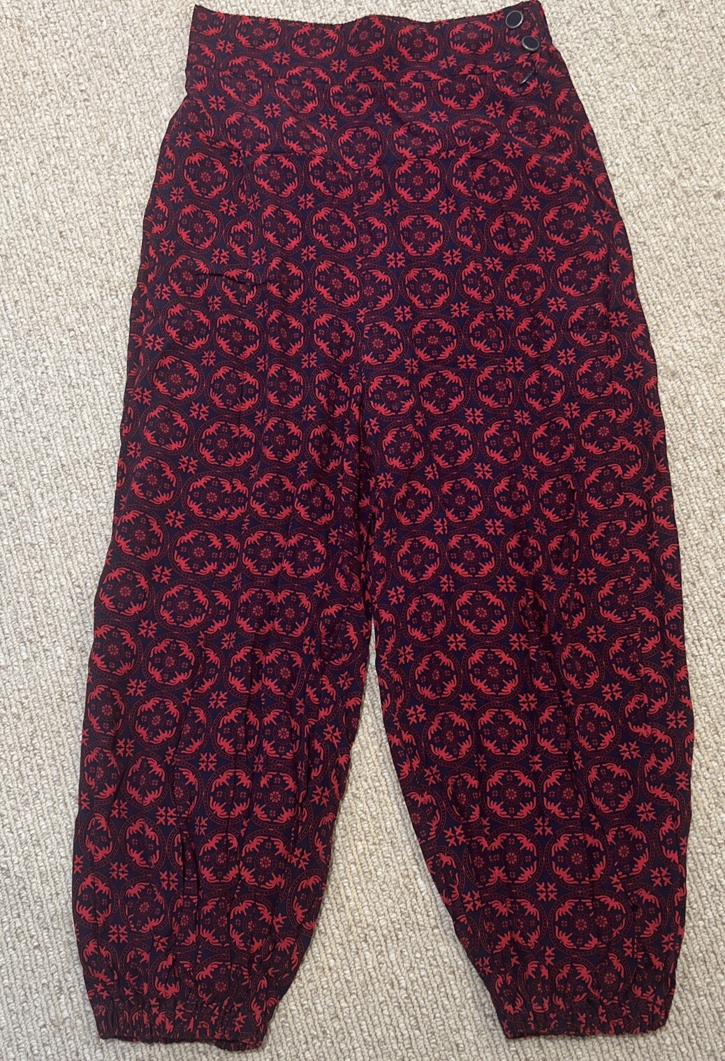 Anthropologie Harem Genie Pants Medallion Print Red N… - Gem