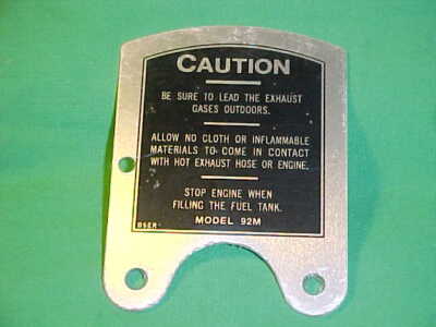 Parts - Caution Plate