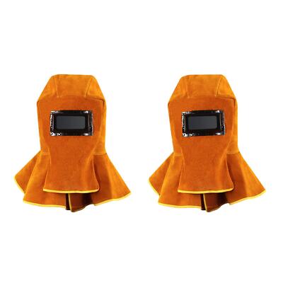 Cowhide Leather Welder Welding Full Face Protection with Neck Shoulder ...