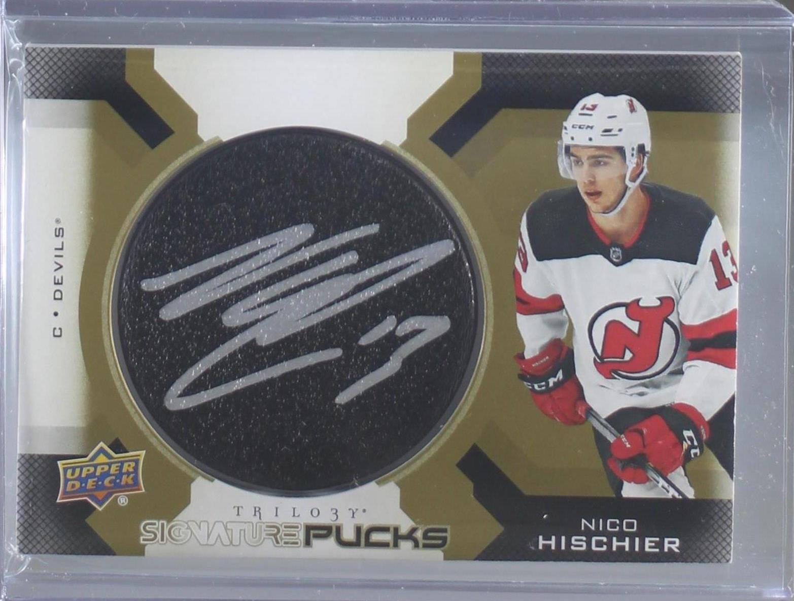 2019-20 Upper Deck Trilogy - Signature Pucks Nico Hischier #SP-NH (AU ...