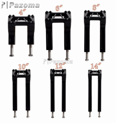 4" 6" 8" 10" 12" 14" Curved Handlebar Clamp Riser Bar Pullback Fits ...