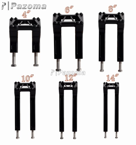 4" 6" 8" 10" 12" 14" Curved Handlebar Clamp Riser Bar Pullback Fits ...