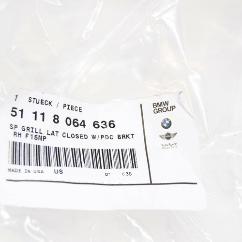 NEW BMW X5 F15 FRONT BUMPER RIGHT SIDE CLOSED M GRILL 51118064636 OEM ...