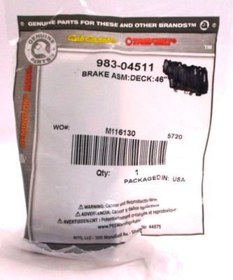 MTD 983-04511 Deck Brake Assembly GENUINE | eBay