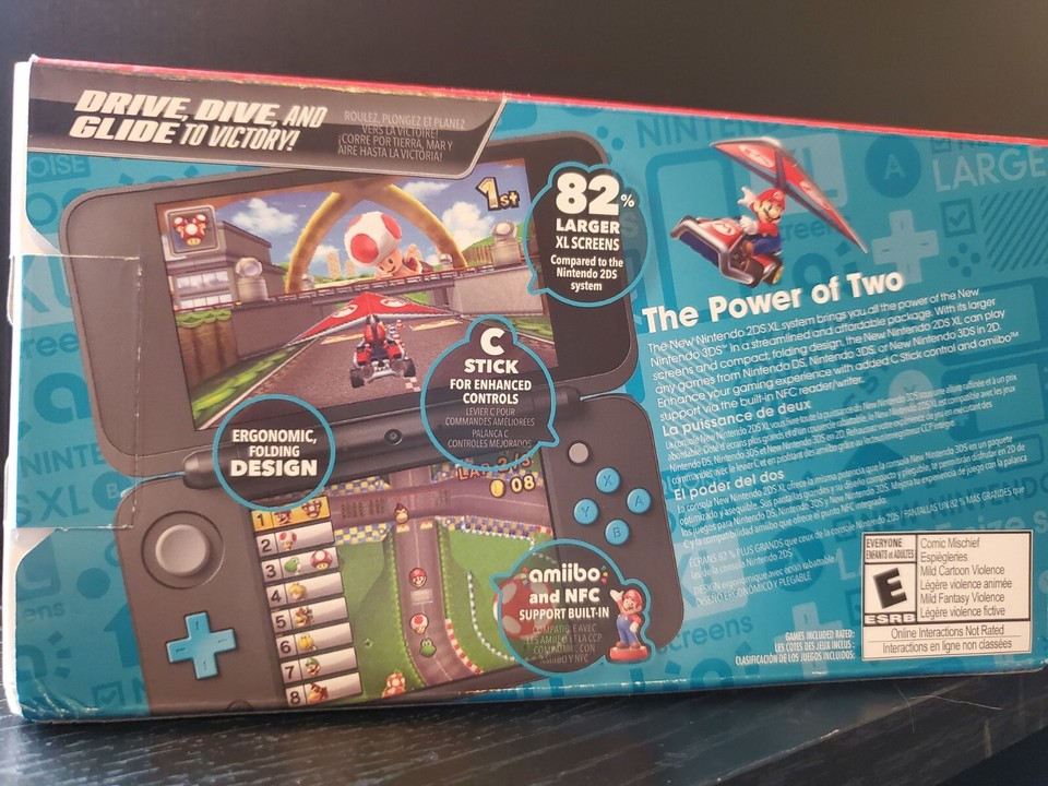 Mint Nintendo 2DS XL Handheld Console with Mario Kart 7 Bundle - Black ...