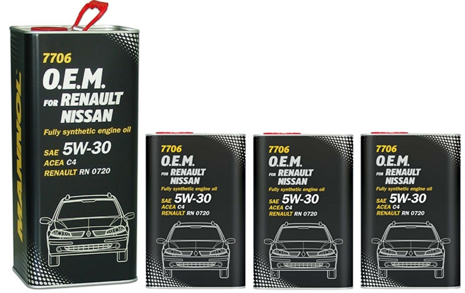 Mannol OEM fits Renault Nissan 5W30 C4 Fully Synthetic Engine Oil RN ...