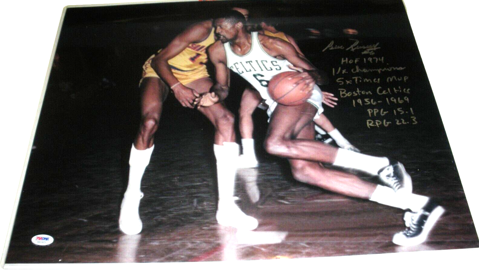 BILL RUSSELL BOSTON CELTICS,HOF 1975 LAST ONE !! PSA/DNA/COA SIGNED ...