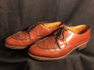 Allen Edmonds 7D Hersey Brown Leather Weave Design Split Toe-Lace Up ...
