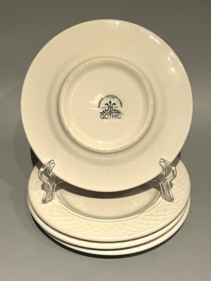 Homer Laughlin Gothic Pattern Side Bread Plates Ivory 6.25 Inches Set ...