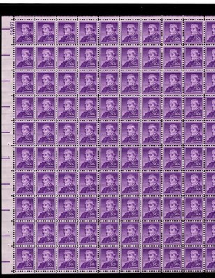 US SCOTT#1051, 50C STAMP SUSAN B. ANTHONY SHEET OF 100 MNH OG EXCELLENT ...