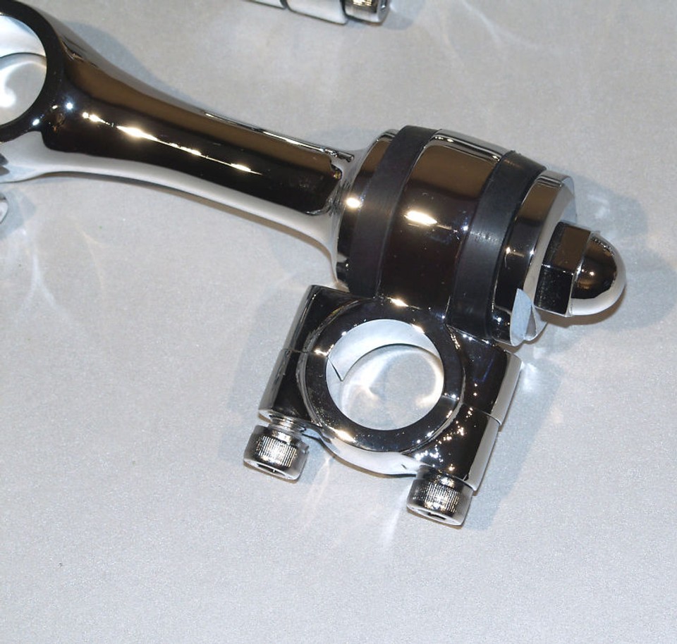 RISERS 4.5" FLANDERS STYLE DOG BONE CHROME 1" BARS HARLEY TRIUMPH ...