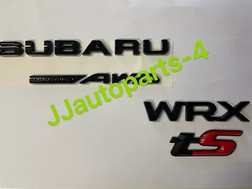 4PCS Gloss Black WRX Symmetrical AWD TS Rear Trunk Emblem Badge Sticker ...