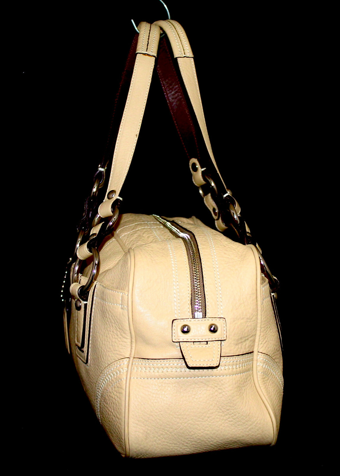 COACH Hamilton Satchel 10725 in Cream Pebbled Leather… - Gem