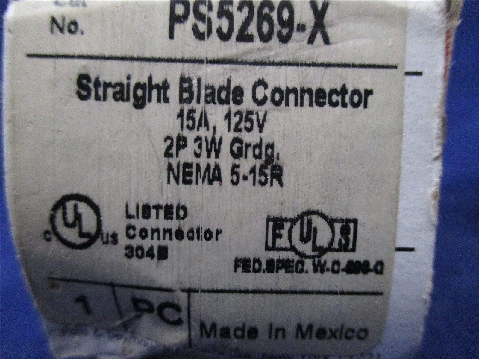Pass & Seymour PS5269-X Straight Blade Connector new | eBay