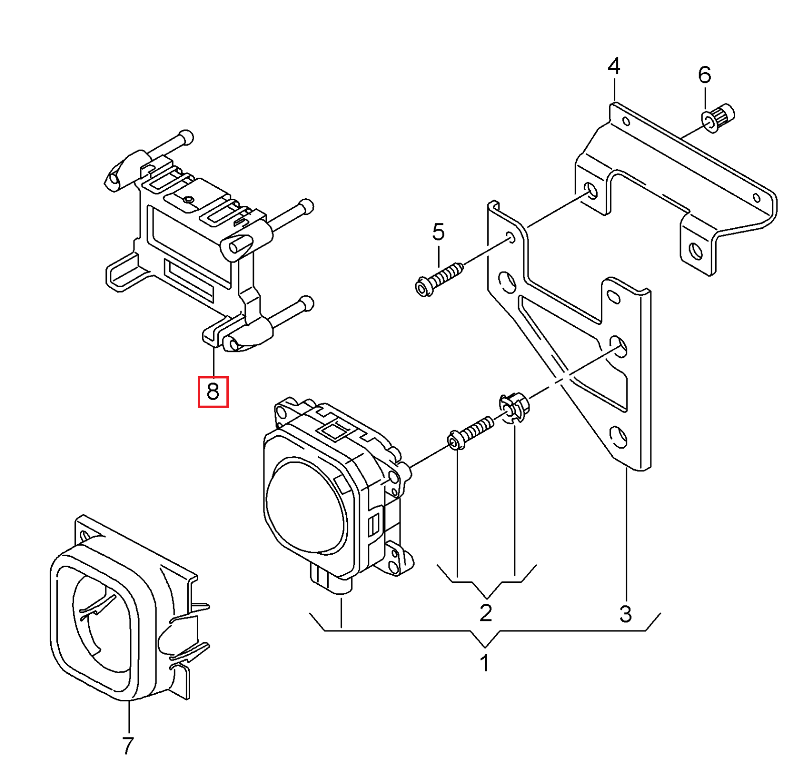 NEW GENUINE AUDI A3 VOLKSWAGEN GOLF RADAR SENSOR REPAIR KIT 5G0998561 ...