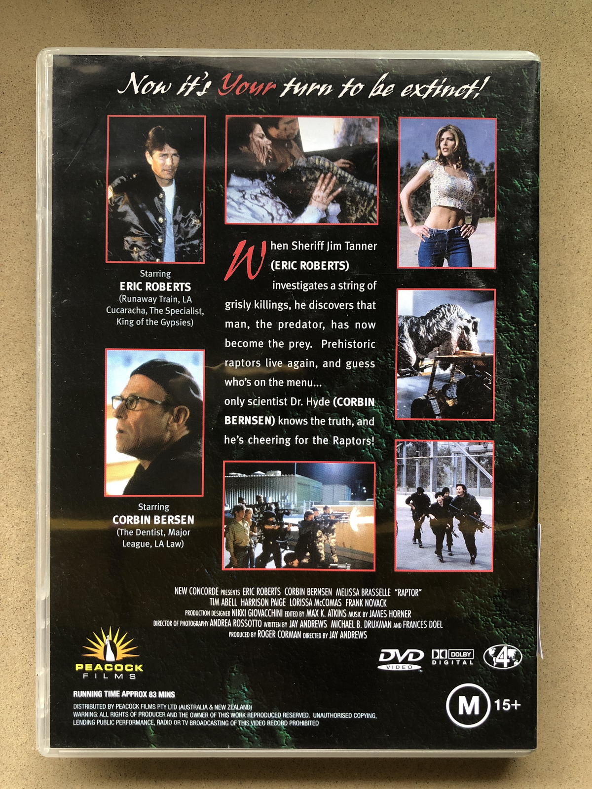 Raptor (DVD 2001) Region 4 Action,Horror,Sci-Fi, Eric Roberts, Corbin ...