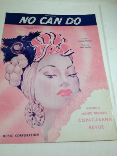 Vintage Sheet Music No Can Do by Charlie Tobias and Nat Simon ...
