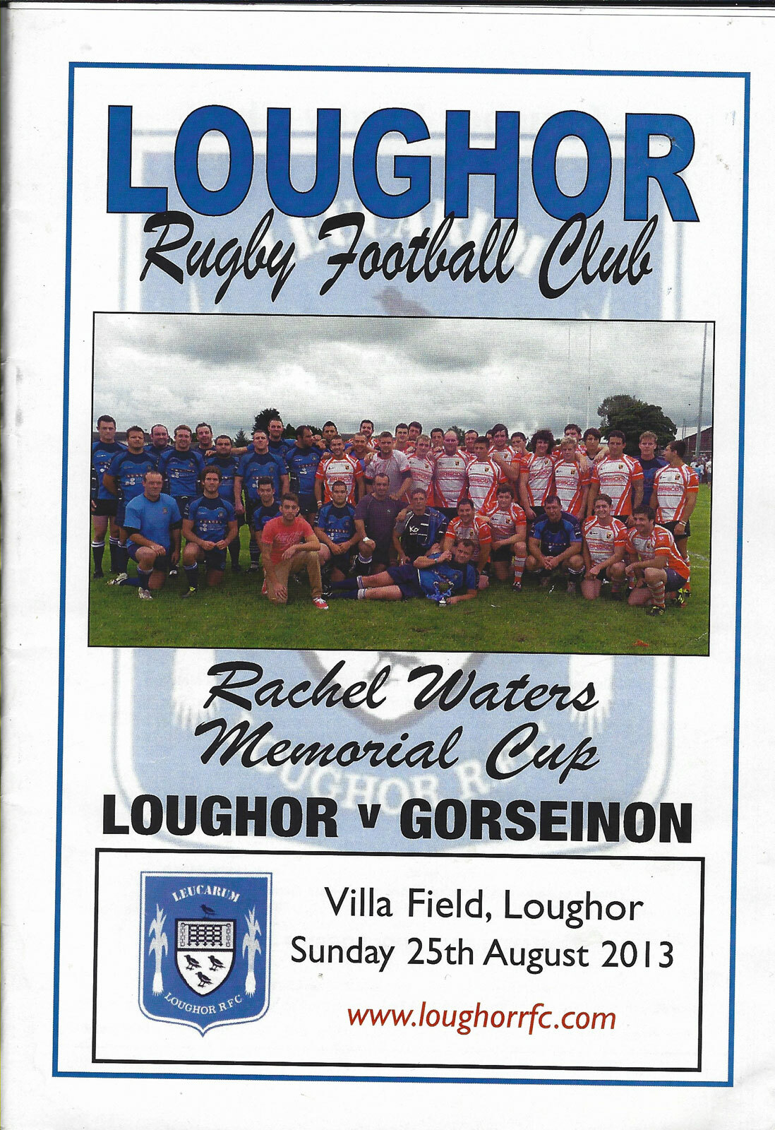 Loughor v Gorseinon 25 Aug 2013 RUGBY PROGRAMME | eBay UK