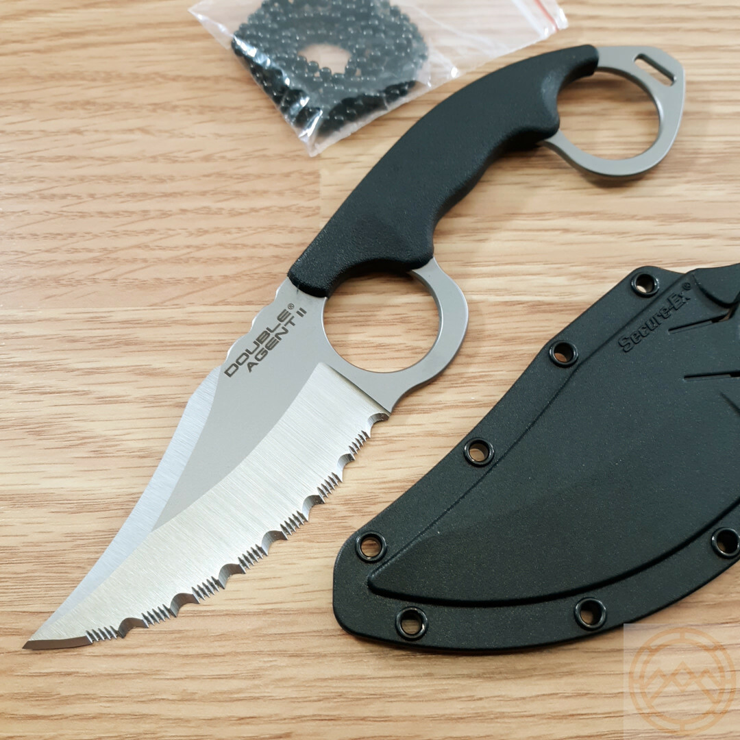 Cold Steel Double Agent II Fixed Knife 3" AUS-8A Steel Blade Grivory ...