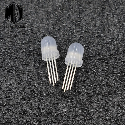 50pcs PL9823 F8 8mm LED round RGB LED P9823 chipset inside Full color ...