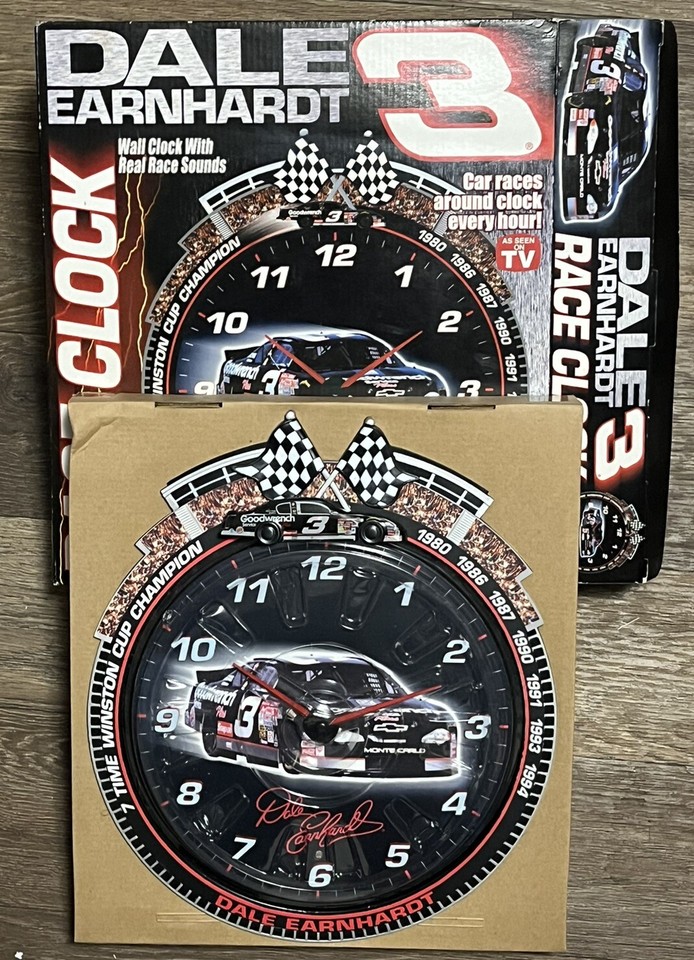Vintage Dale Earnhardt #3 2000 Authentic Black Race Wall Clock NASCAR ...