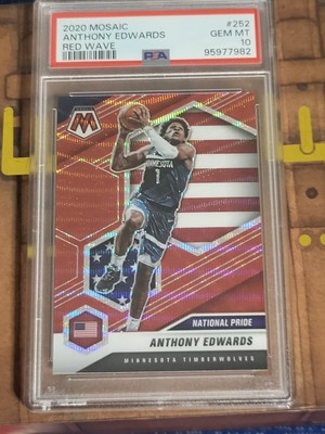 Anthony Edwards ~ 2020 Panini Mosaic National Pride Red Wave Prizm RC ...