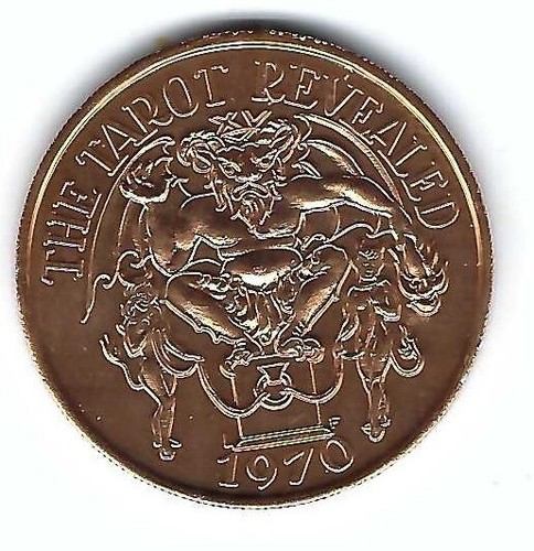 VINTAGE 1970 TAROT REVEALED DEVIL CARD SATAN MOKANA COIN MEDAL TOKEN | eBay