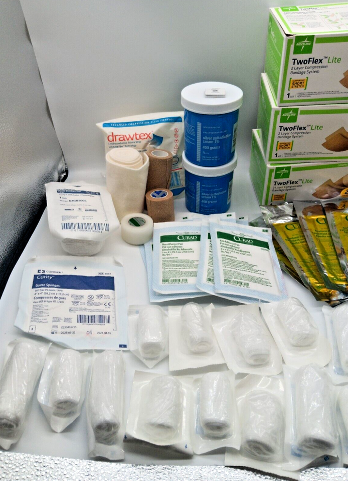 Wound care dressings Compression Bandages, Gauze, 2 Silver Sulfadiazine ...