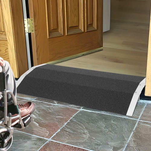 12° Wheelchair Ramp Threshold Ramp w/ Non-Slip Surface Door Threshold ...