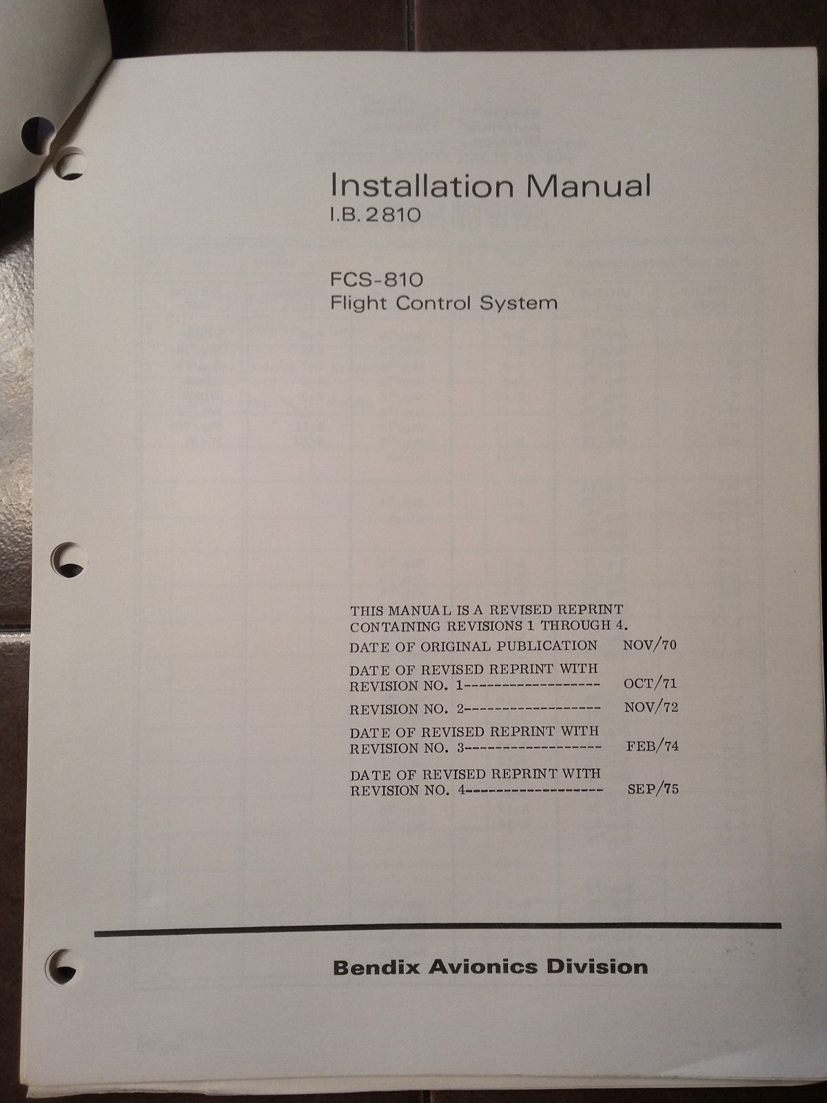 Bendix FCS 810 Flight Control System install manual | eBay