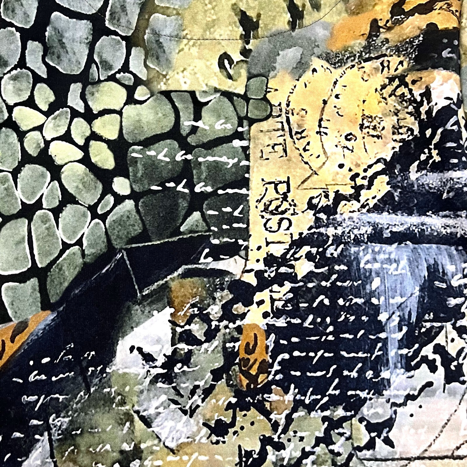 Simply Art by Dolcezza Jacket XL Olive Green Abstract… - Gem