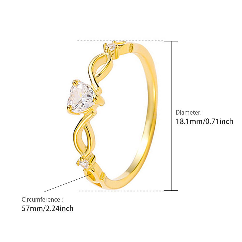 Women Ring Artificial Diamond Engagement For Wedding Finger Jewelry ...