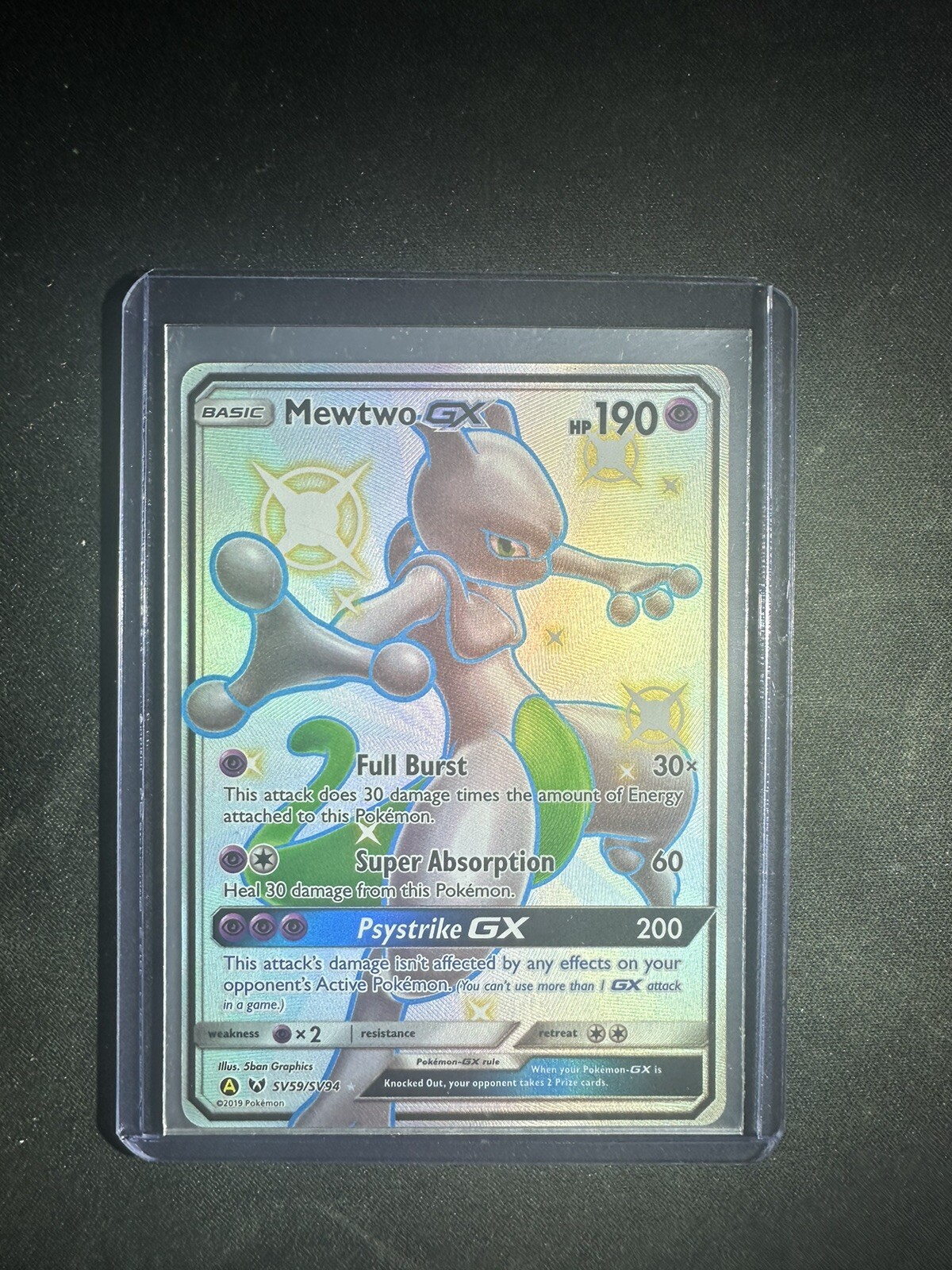 Mewtwo GX SV59/SV94 Pokémon TCG Hidden Fates Holo Full Art Ultra Rare ...