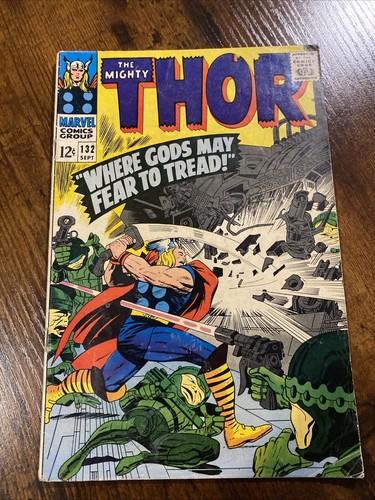 THE MIGHTY THOR #132 1966 1st Cameo Appearance Ego The Living Planet ...