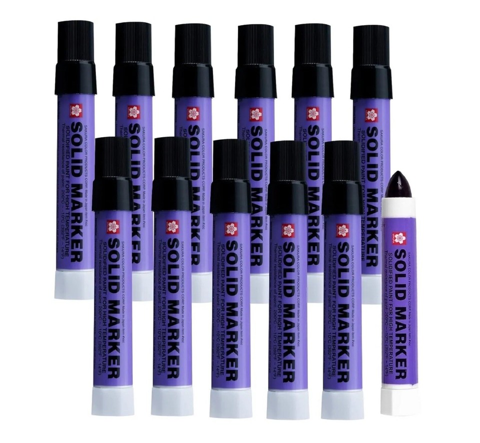 Sakura Solid Paint Markers BLACK XSC-49 BOX OF 12 ( STREAKS, GREASE ...