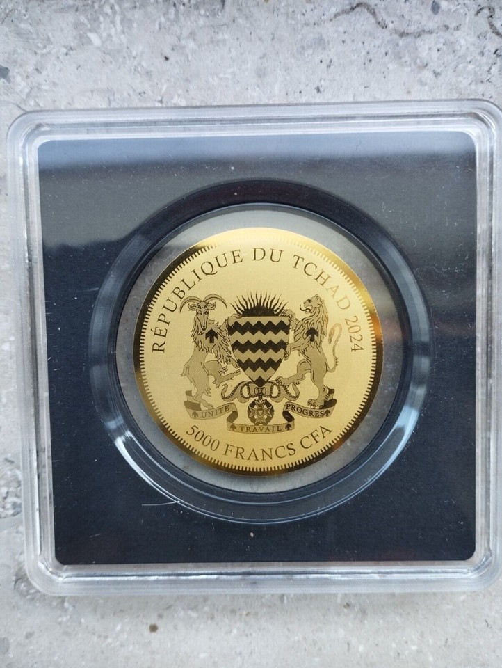 2024 Chad Lion of England 999 Gold Coin Panthera Leo Cat Queen’s Beasts ...