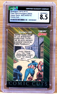 2022 FLEER ULTRA AVENGERS AVENGERS #115 COMIC CUTS CGC 8.5 OMEGA #D 40/ ...