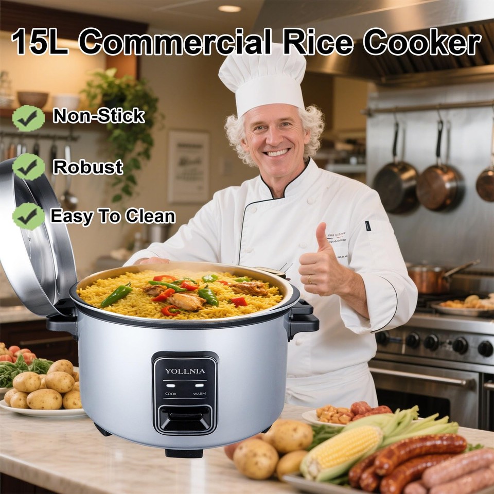 15L Commercial Rice Cooker 84 cup(Cooked) Large Rice Cooker | 24-hour ...