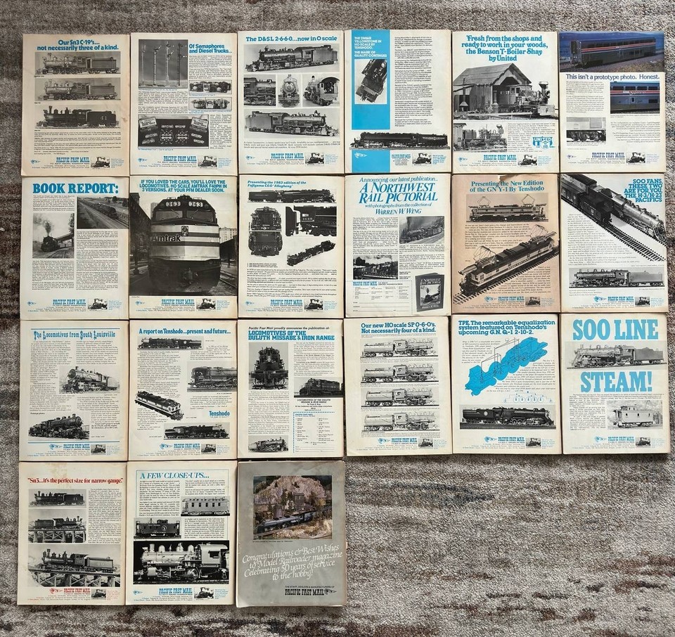 Lot of 22 Vintage Model Railroader Magazines 1985-1987 Trains HO Layout ...