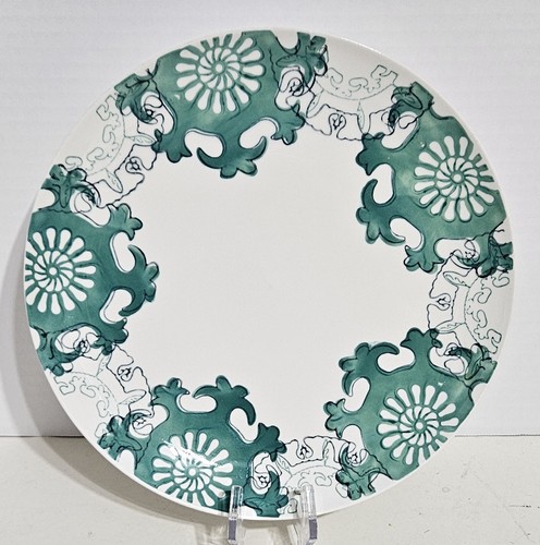Threshold Keira Dinner Plates 10.5” - Set Of 2 - Green White Stoneware ...
