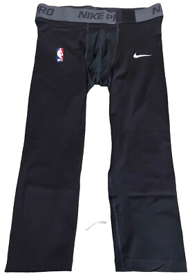 Nike Pro NBA Player Issued 3/4 Compression Tights Black Men's Size XL ...