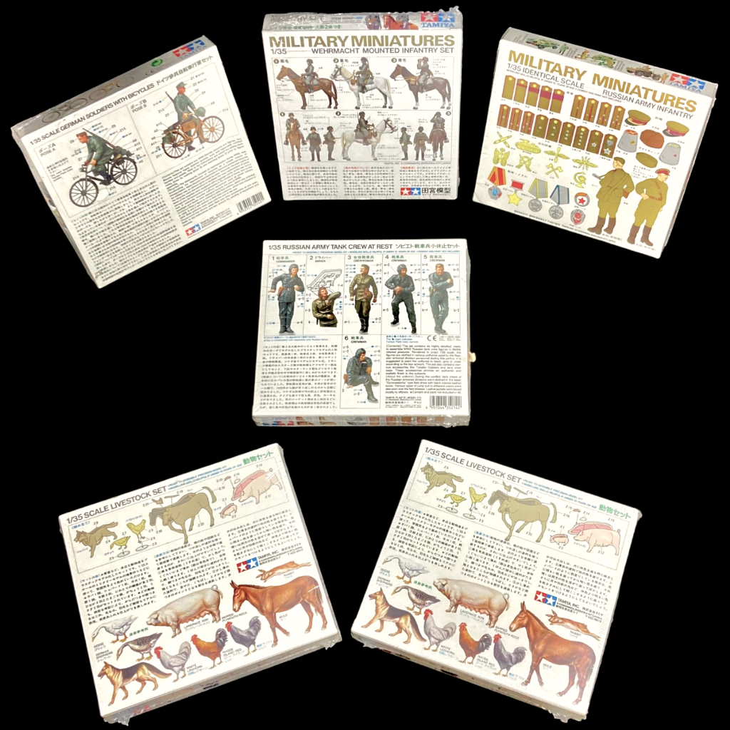 (Lot of 6) Tamiya 35022 35053 35128 35214 35240 Figures/Animals 1/35 ...