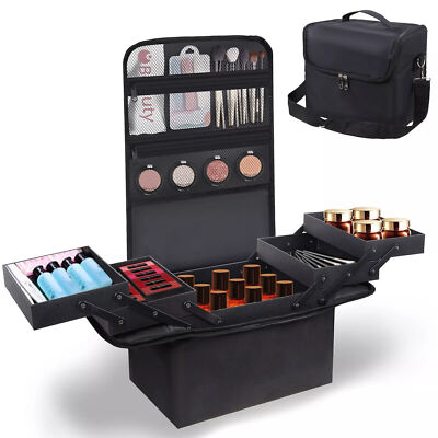 Extra Large Vanity Case Beauty Box Make up Jewelry Cosmetic Nail Tech ...