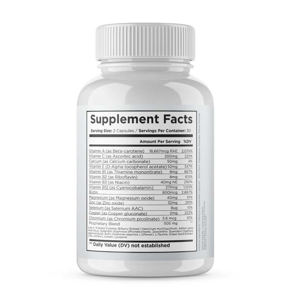 Visiclear Advanced Eye Supplement Vision Vitamins Including 5 Bottles ...