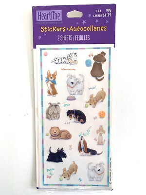 NIP Hallmark Heartline Puppy Dog Stickers 2 Sheets | eBay